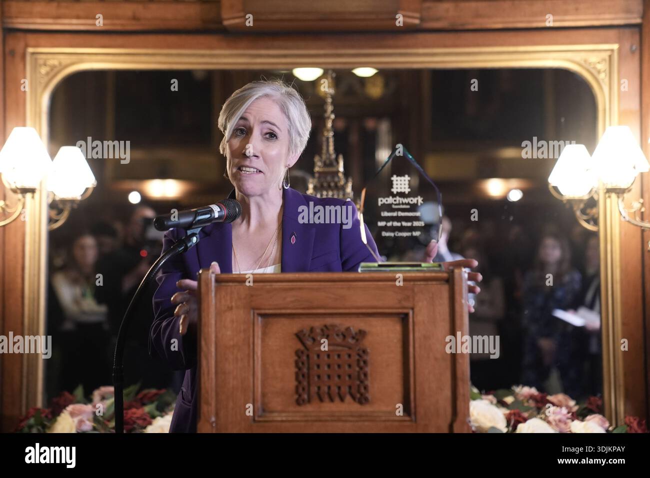 Daisy Cooper with her Liberal Democrat MP of the Year Award at the MP ...