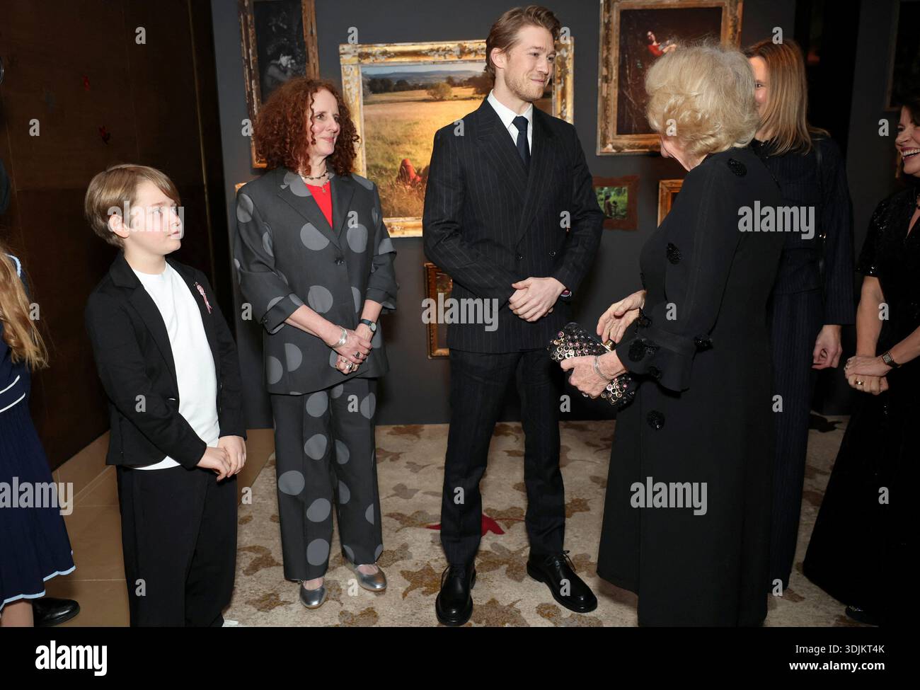 Britain's Queen Camilla speaks with author Maggie O'Farrell, second ...