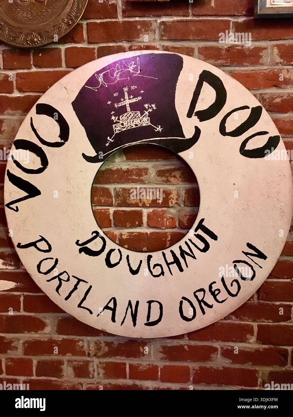 Sign at Voodoo donuts in Portland, Oregon, USA Stock Photo - Alamy