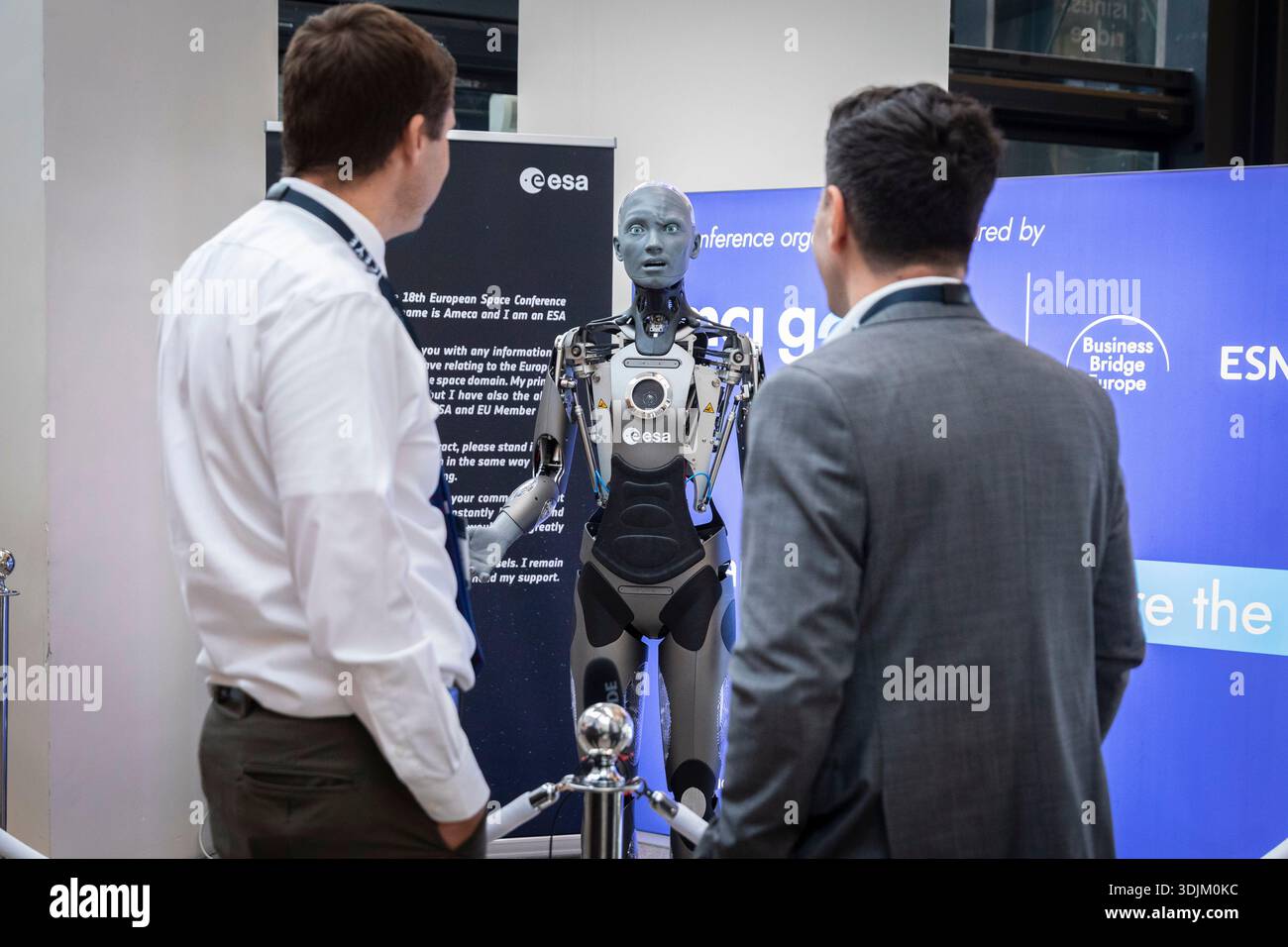 Ameca, the ESA's humanoid robot on display. The Belgian capital is ...