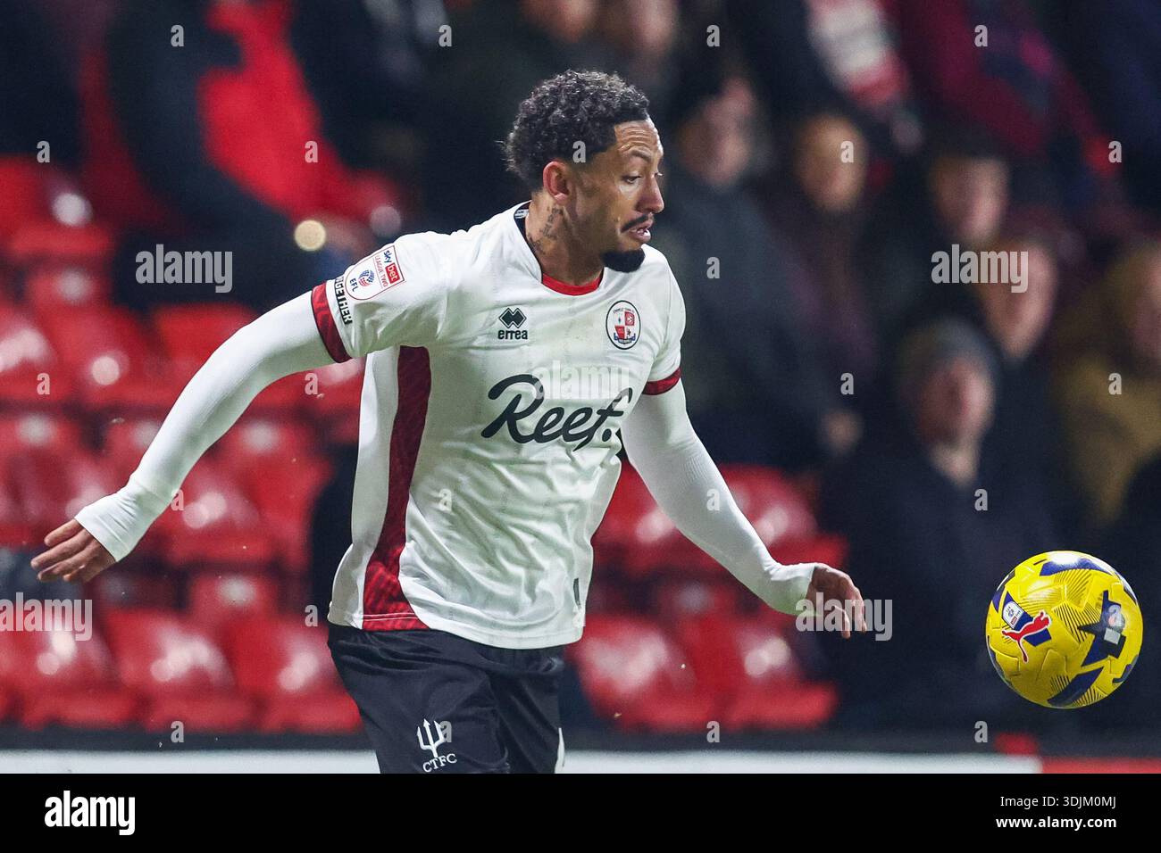 41, Kellan Gordon of Crawley Town in attacking action during the Sky ...