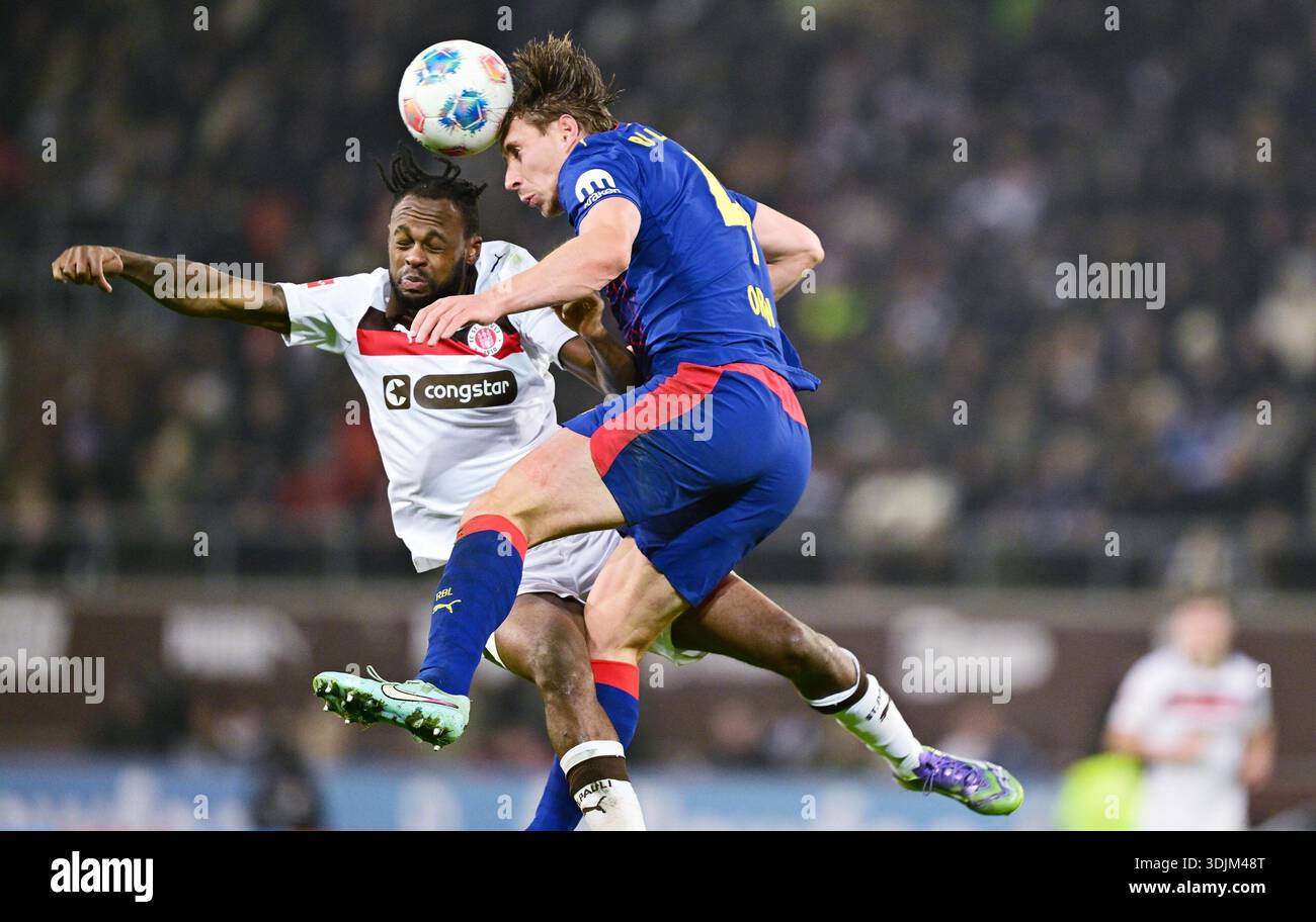 from left: Ricky-Jade Jones, Willi Orban (Leipzig) Hamburg, January 27 ...