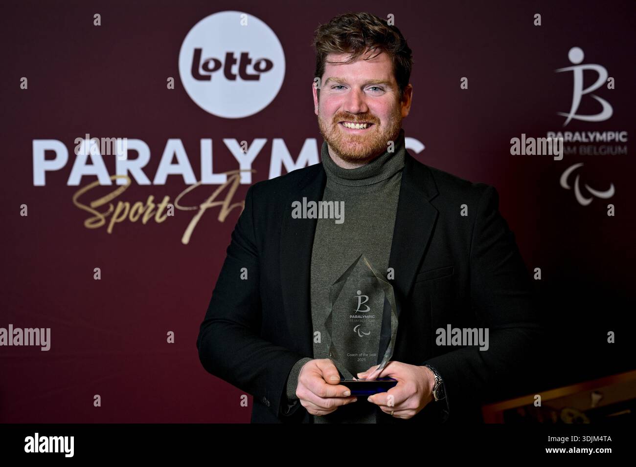 Coach of the year Remko Meeusen poses with his award at the 'Paralympic ...