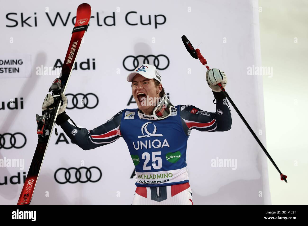 France's Alban Elezi Cannaferina celebrates after finishing third in a ...
