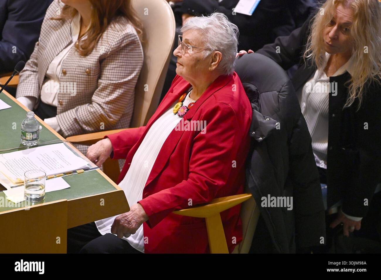 Holocaust survivor Sara Weinstein attends the United Nations ...
