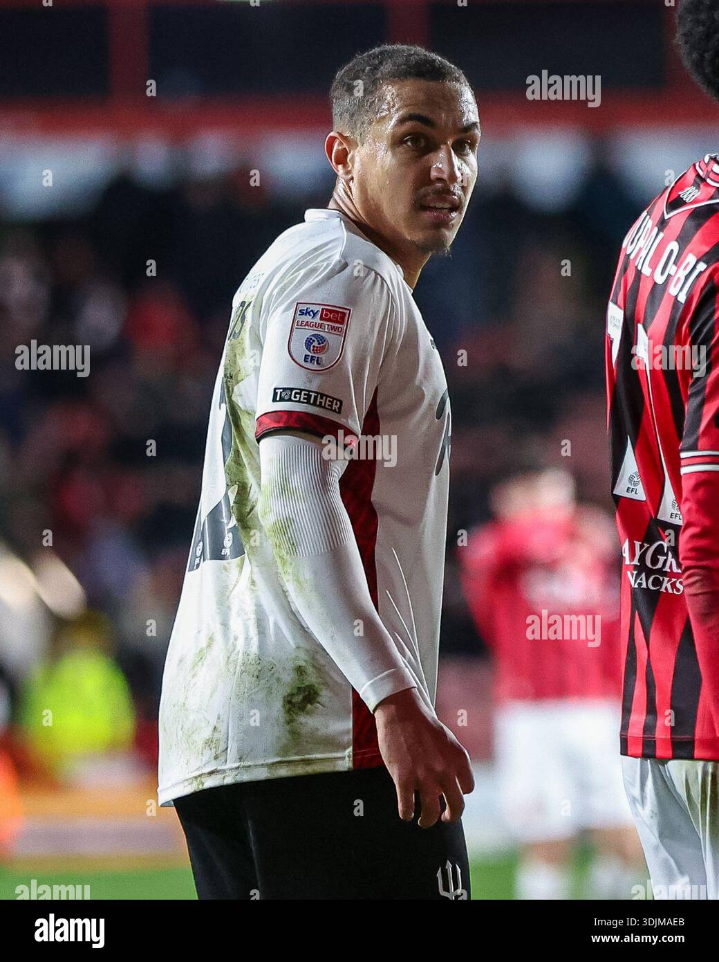 12, Lewis Richards of Crawley Town in defensive action during the Sky ...