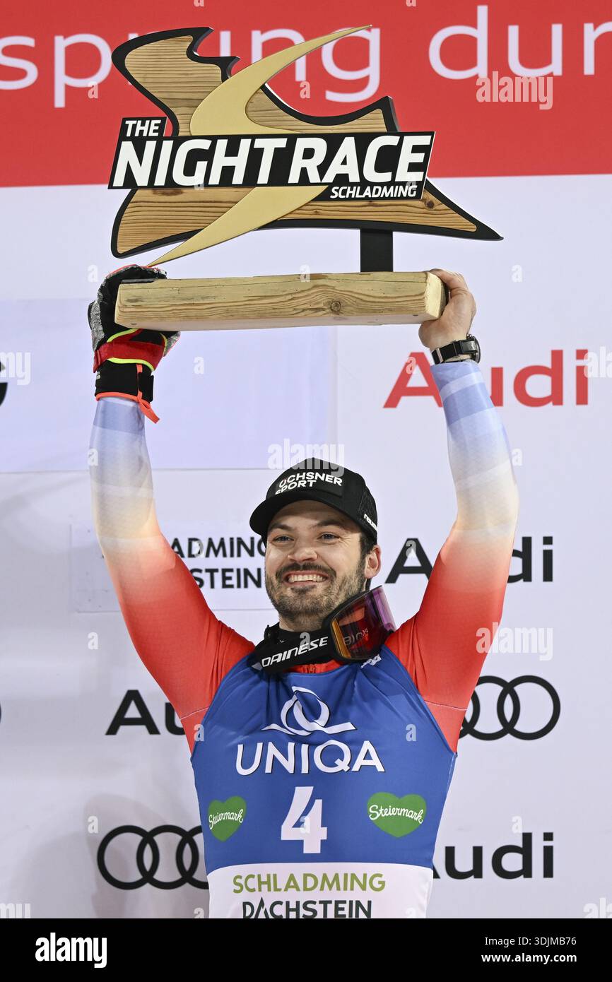 SCHLADMING, AUSTRIA - JANUARY 27: first place Loic Maillard of ...