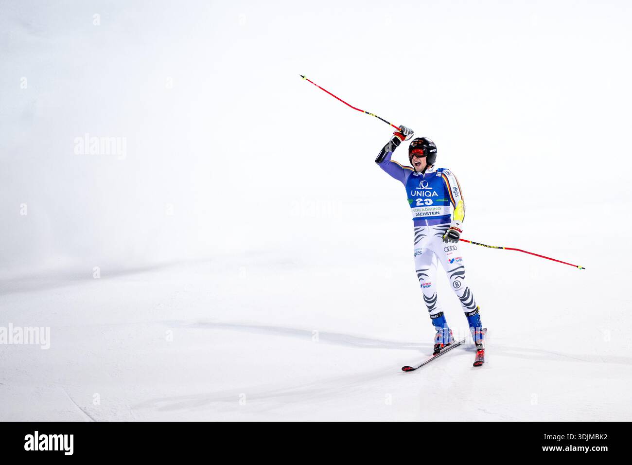 STOCKINGER Jonas (Germany) celebrates at the finish line, AUT, FIS Audi ...