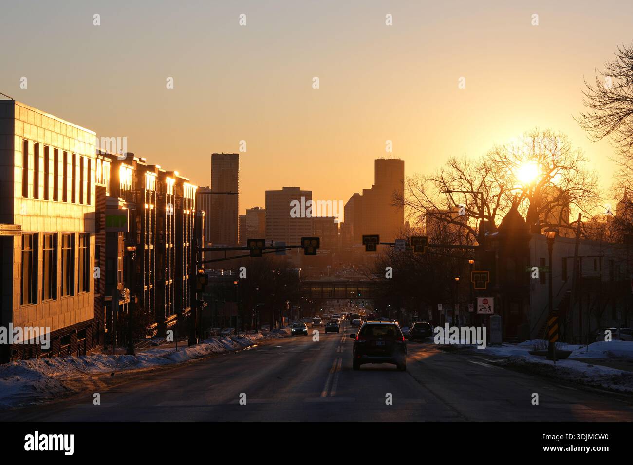 The sun sets over the downtown St. Paul skyline on Tuesday, Jan. 27 ...