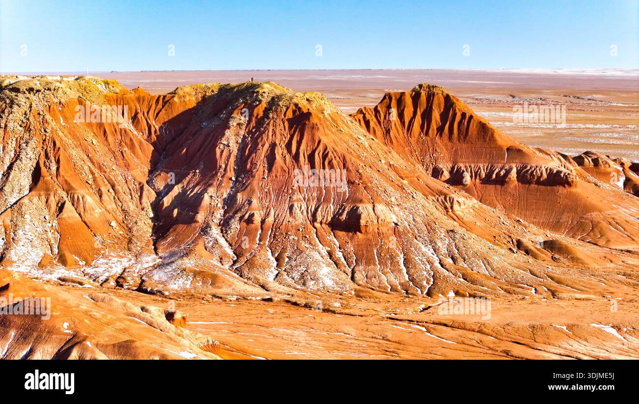 ULANQAB, CHINA - JANUARY 27, 2026 - Aerial view of the red cliff ...