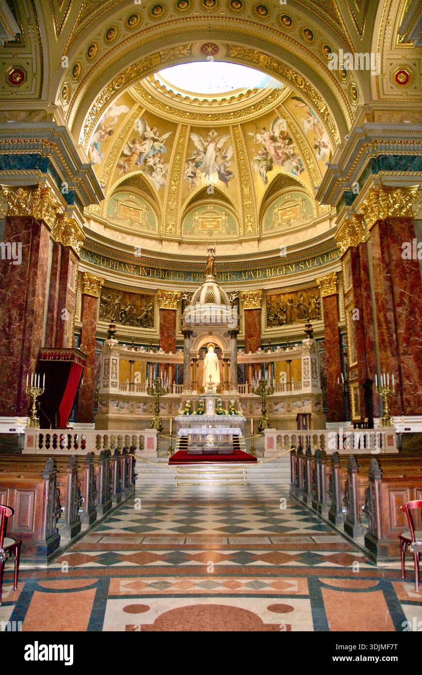 Magnificent Baroque church interior showcasing a richly decorated altar ...