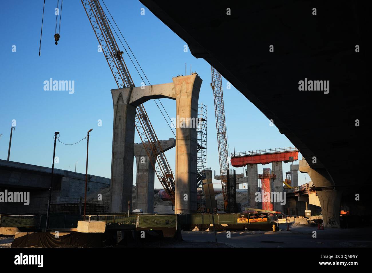 Construction is underway on components of the six-arch Signature Bridge ...