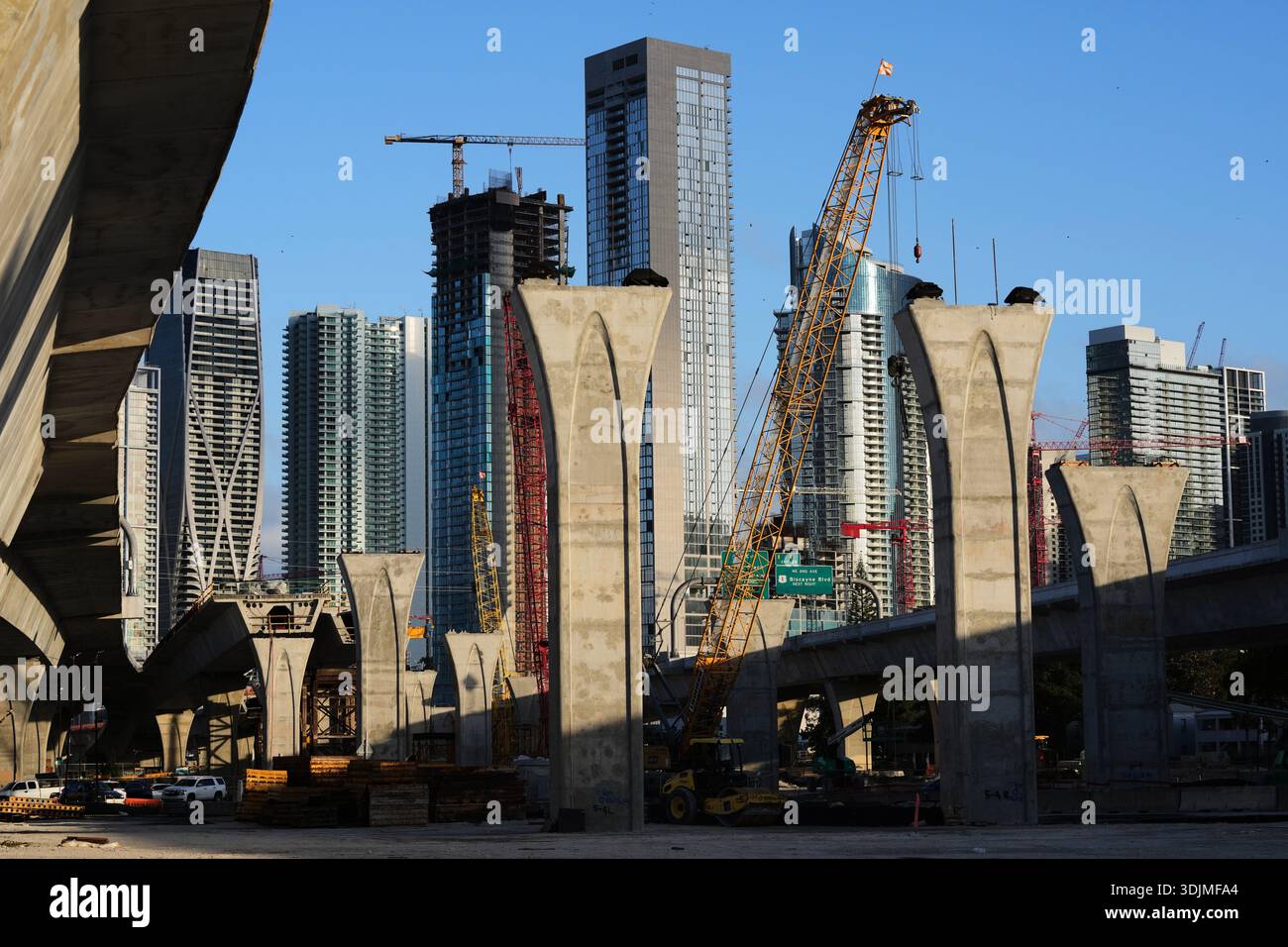Construction is underway on components of the six-arch Signature Bridge ...