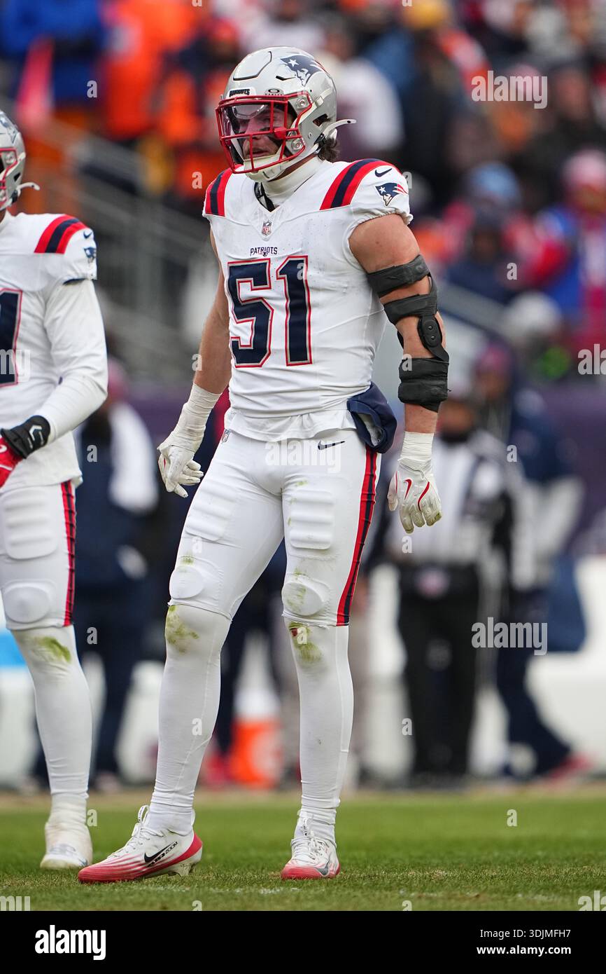 New England Patriots linebacker Jack Gibbens (51) runs a play against ...