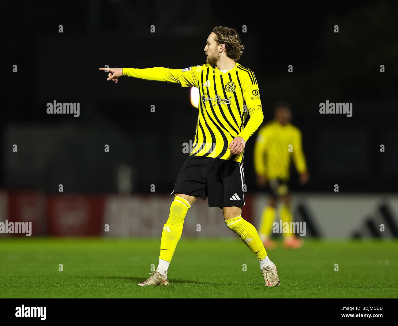 LONDON, ENGLAND - JANUARY 27: Morgan Roberts of Brackley Town shouts ...