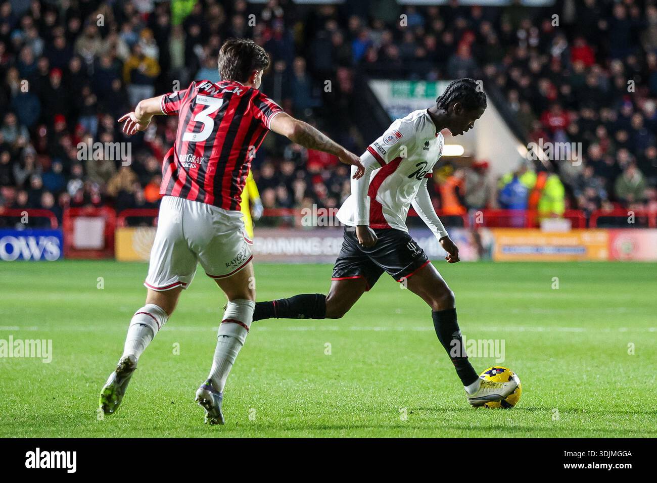 32, Taylor Richards of Crawley Town on the ball during the Sky Bet ...