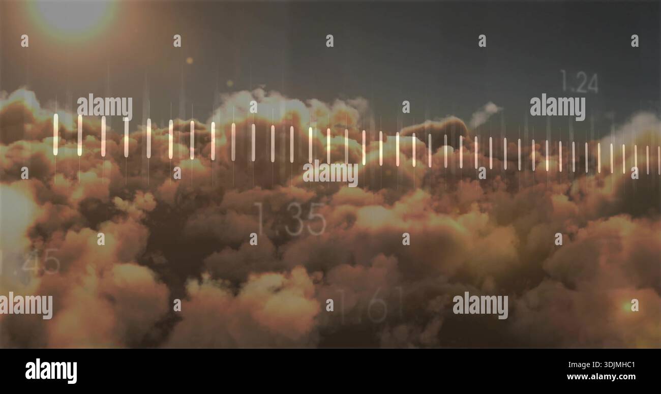 Casting warm light, sunlit cloud bank glowing above clouds, with ...
