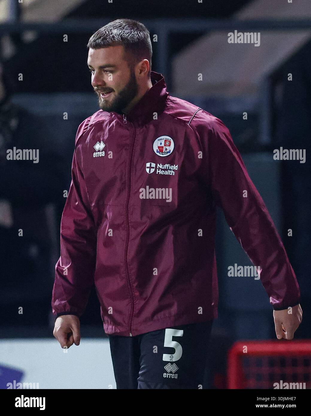 5, Charlie Barker of Crawley Town at warm up during the Sky Bet League ...