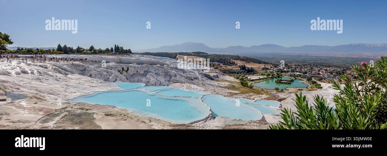 Pamukkale pools is waters from ancient hot springs that spill down the ...