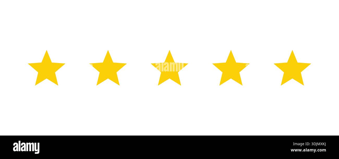 Five Golden Stars In A Row Symbolizing High Rating And Excellence Stock ...