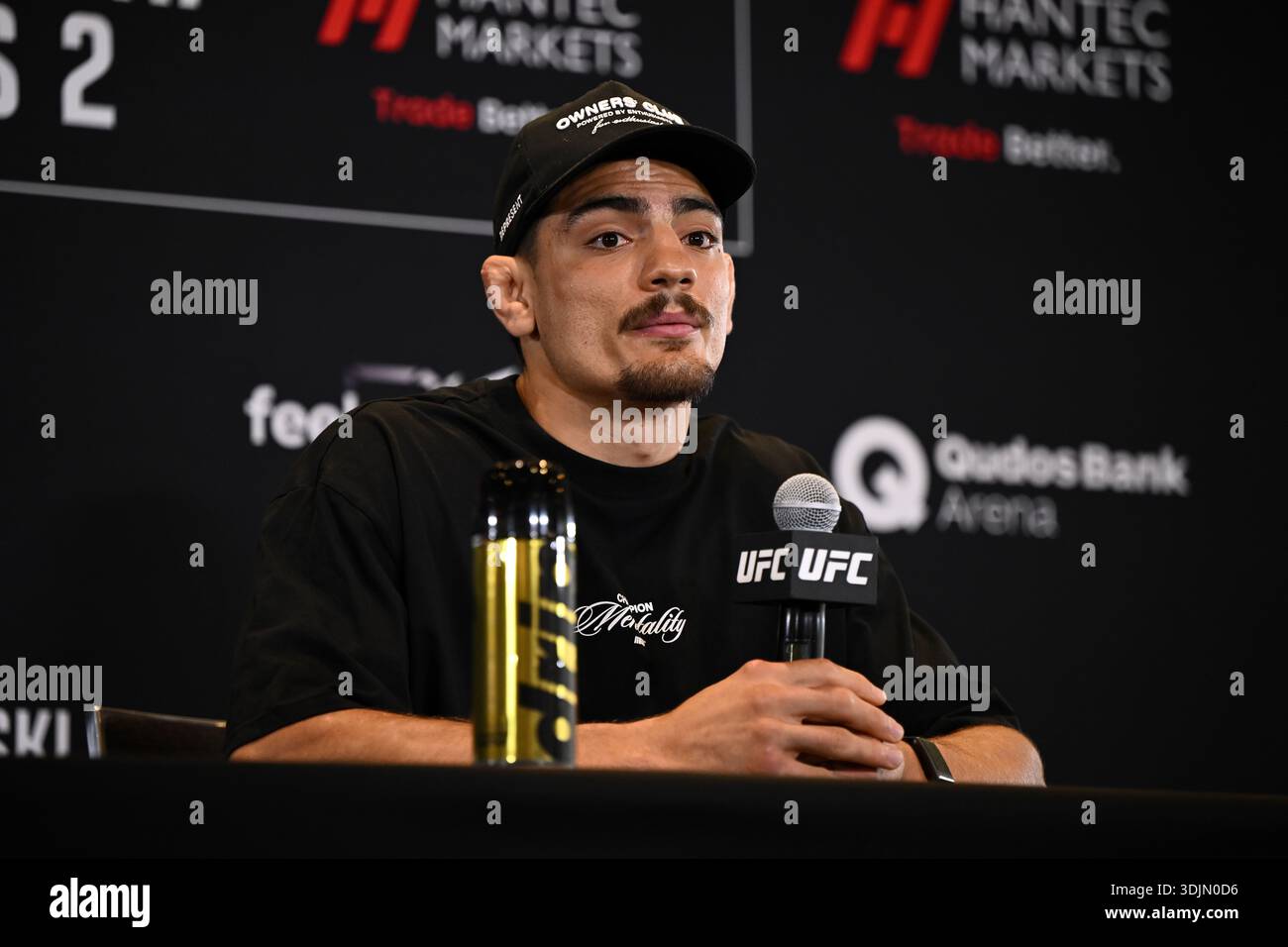 UFC welterweight fighter Jonathan Micallef speaks to media during an ...