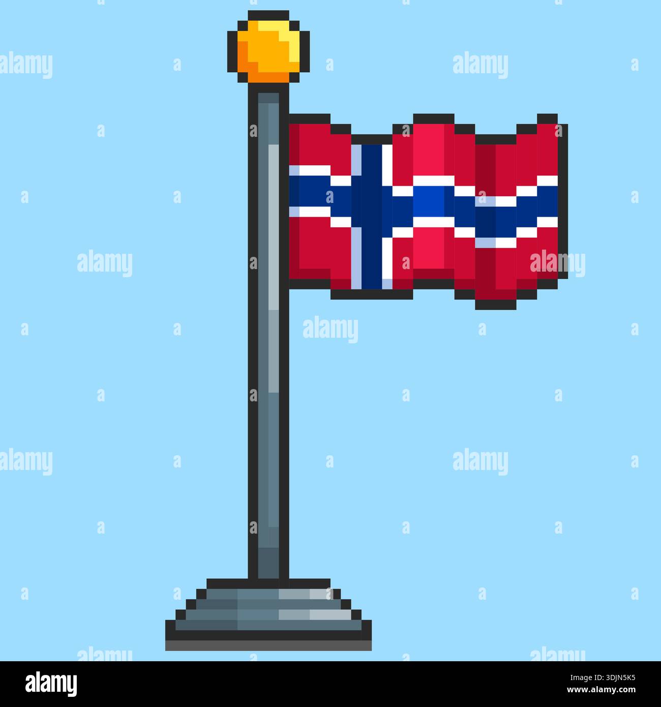 Pixel art Norwegian Flag game asset design Stock Vector Image & Art - Alamy