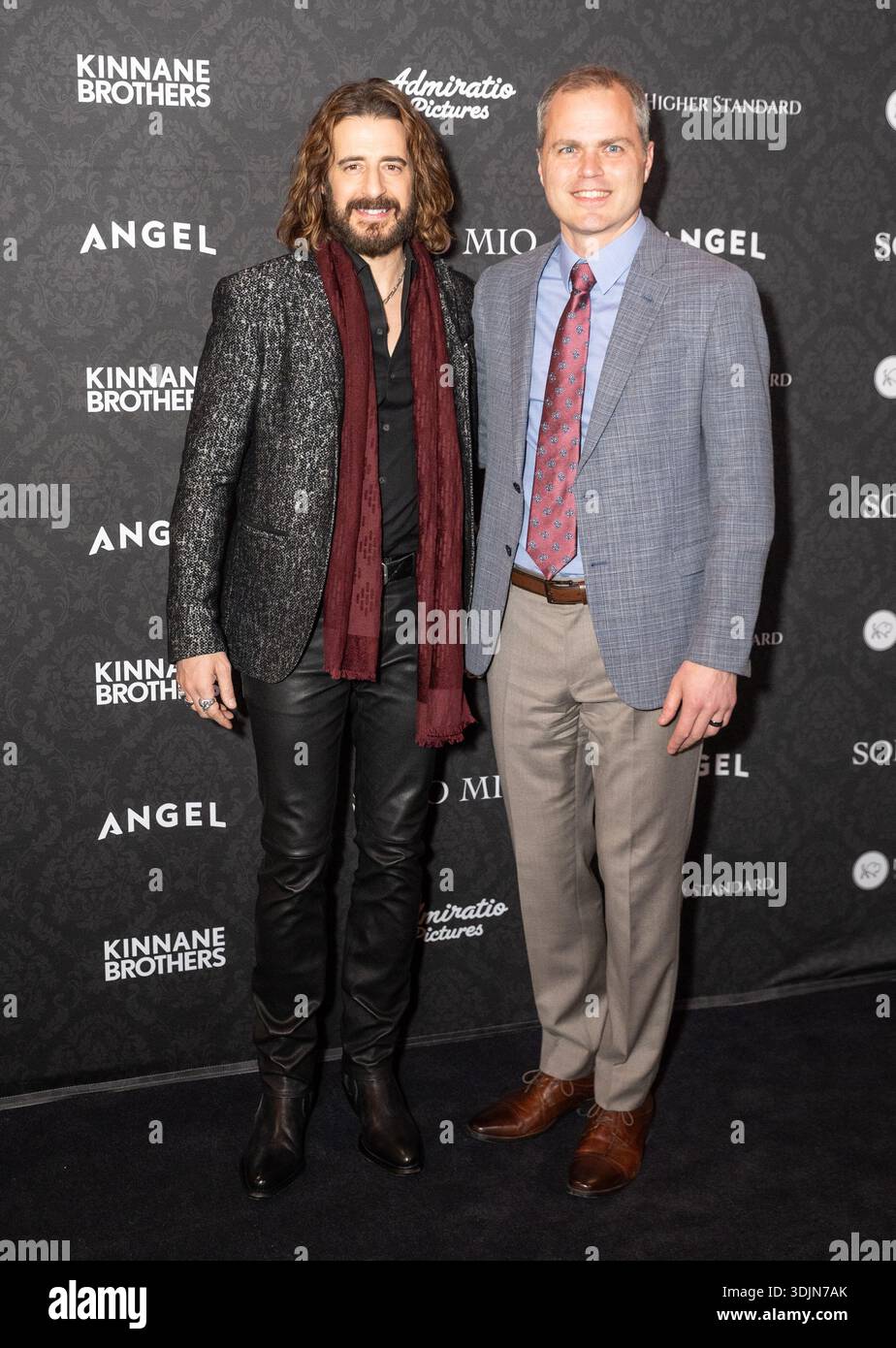 Jonathan Roumie and Neil Harmon attend premiere of Angel Studios’ movie ...