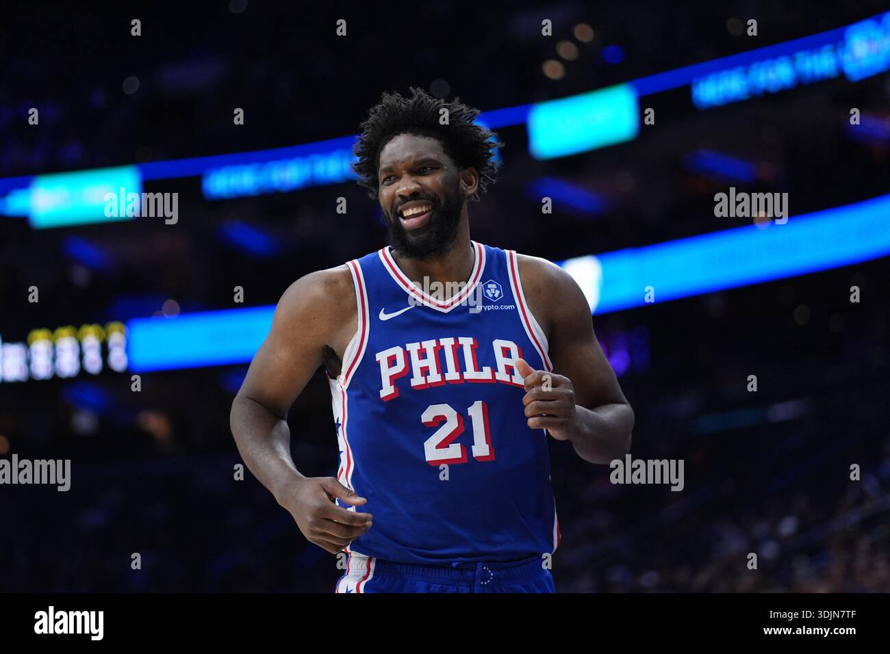 Philadelphia 76ers' Joel Embiid plays during an NBA basketball game ...