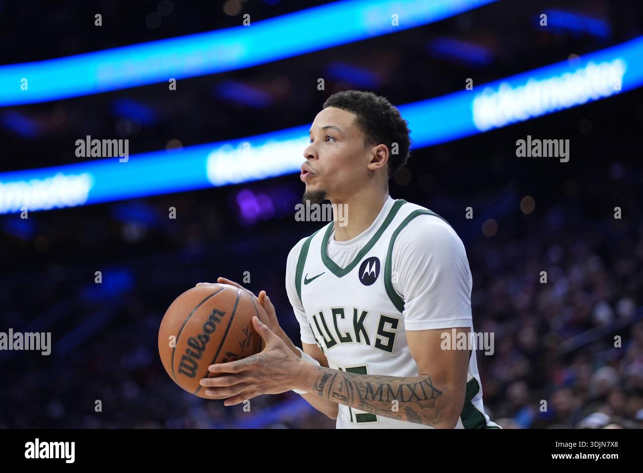 Milwaukee Bucks' Ryan Rollins plays during an NBA basketball game ...