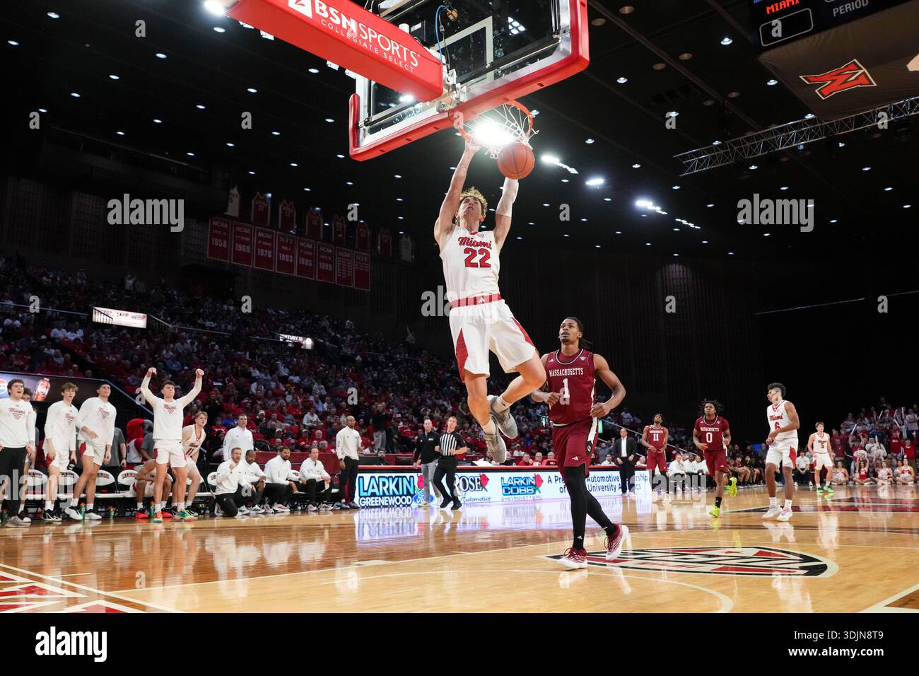 Miami (OH) forward Brant Byers (22) dunks during the second half of an ...