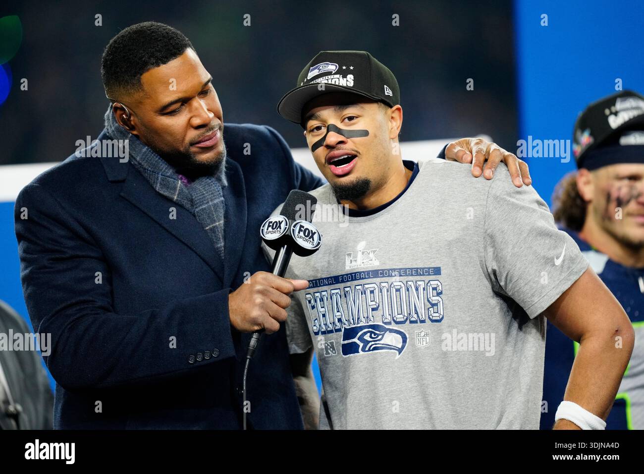 NFL analyst and former defensive end Michael Strahan and Seattle ...