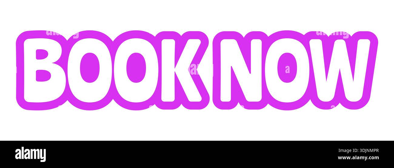 Book now bold purple outline cta sticker Stock Vector Image & Art - Alamy