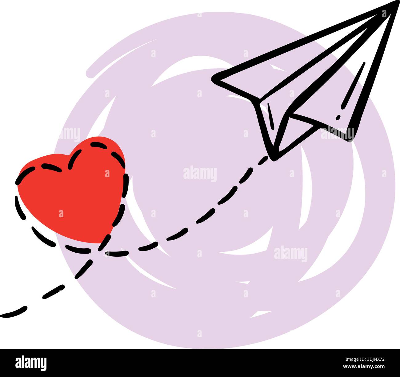 Love letter paper plane Stock Vector Images - Alamy