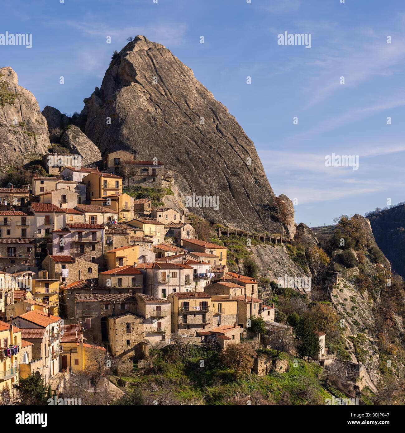 Aerial small cliffside settlement in hi-res stock photography and ...