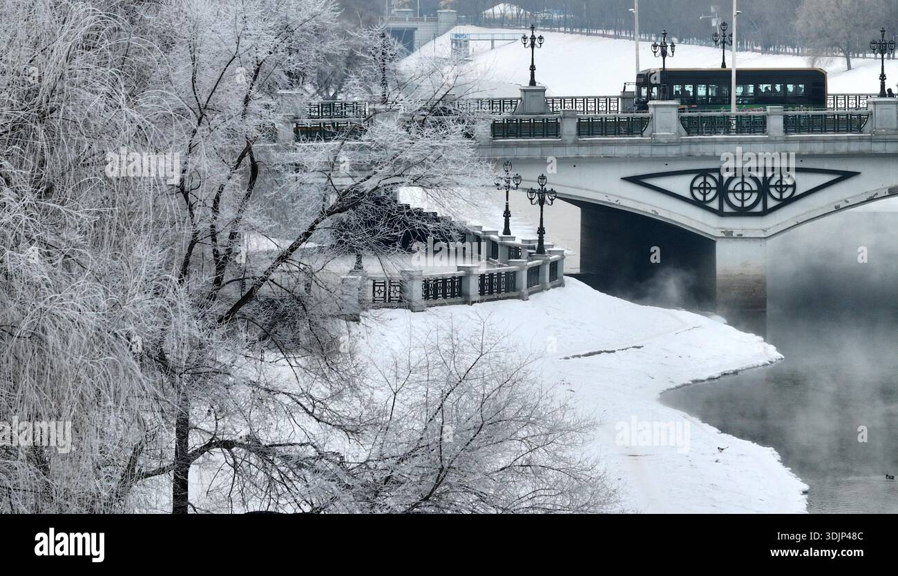 Rime scenery in Harbin City, northeast China's Heilongjiang Province ...