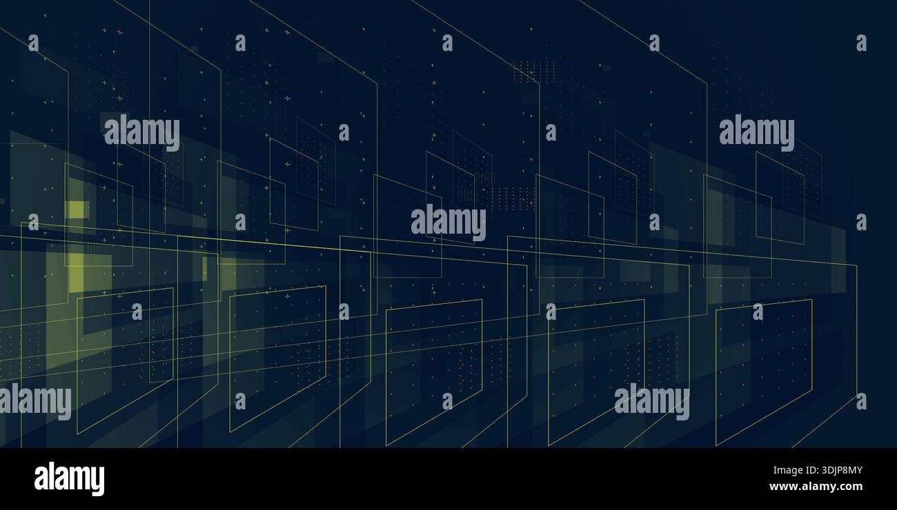 Digital technology and data flow background with geometry environment ...