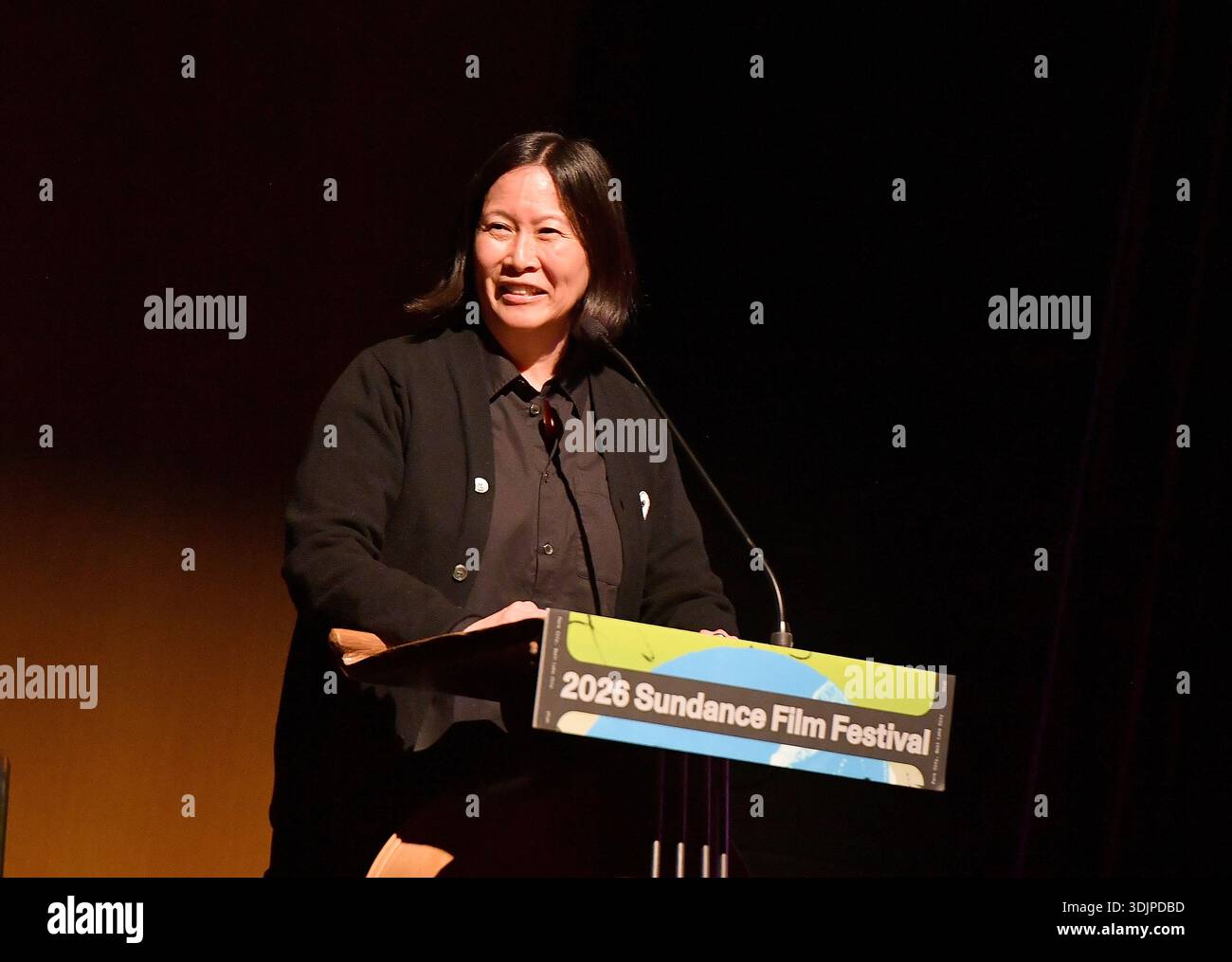 Kim Yutani speaks during the intro the "Give Me The Ball!" Premiere ...
