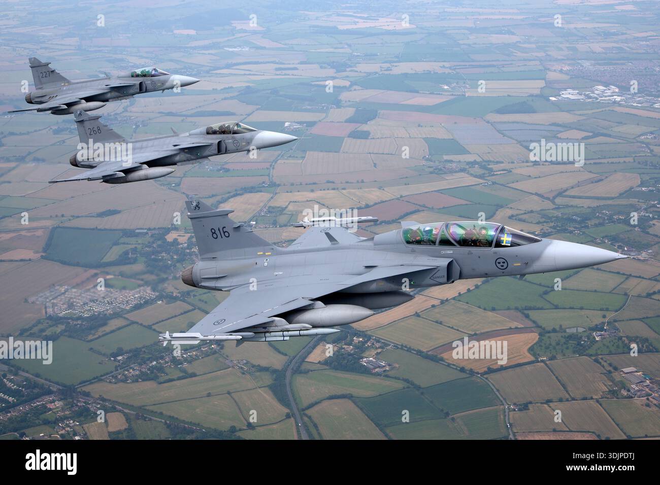 The Swedish Air Force Saab JAS 39C Gripen, registrations 39227, 39268 ...