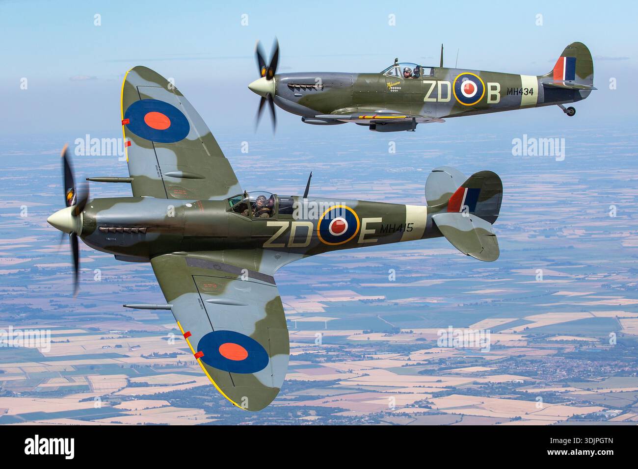 Air-to-air view of two Supermarine Spitfire LF Mk IXc Seafire variants ...
