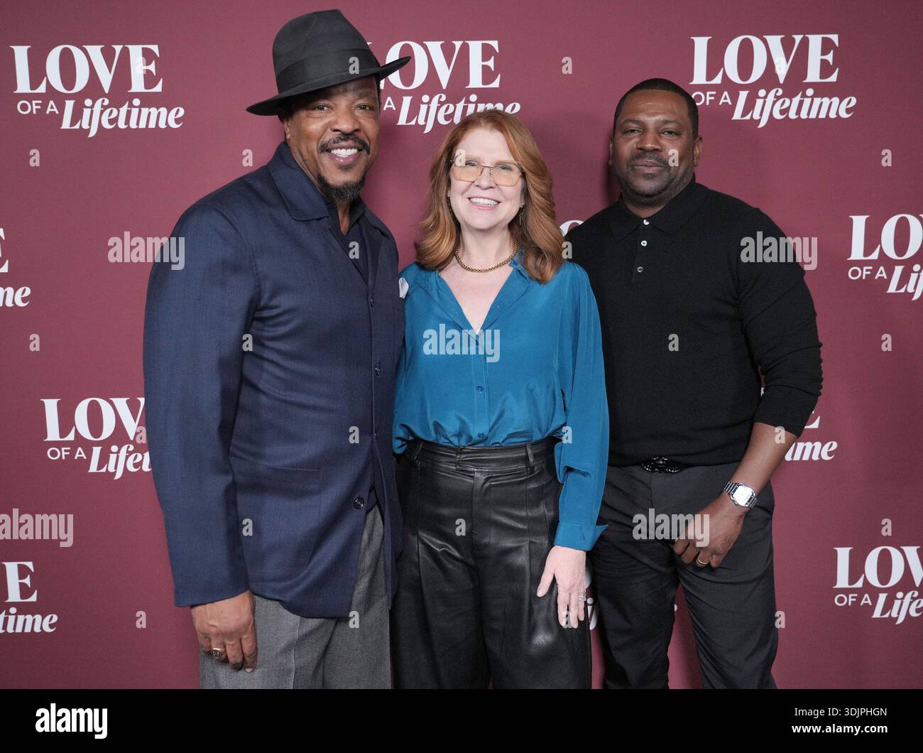(L-R) Russell Hornsby, Liz Wise Lyall, SVP, Scripted Programming ...