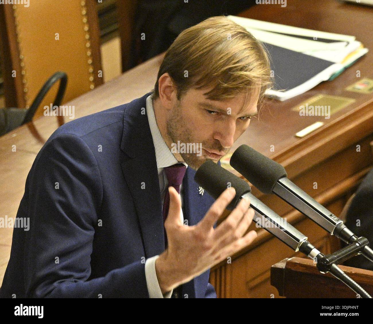 Czech Health Minister Adam Vojtech (ANO) speaks at a meeting of the ...