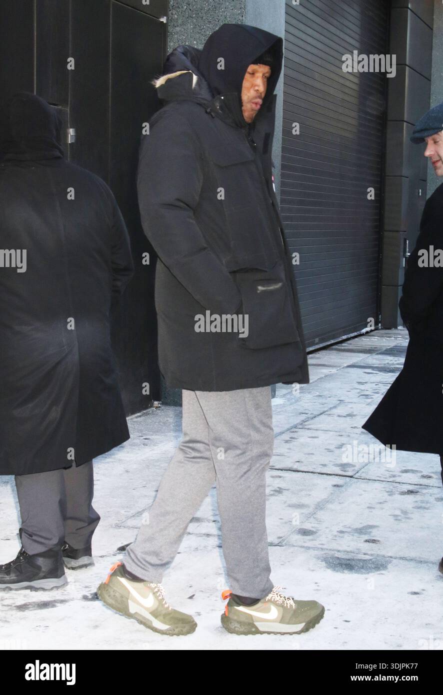 NEW YORK, NY- JANUARY 27: Michael Strahan seen exiting ABC Studios in ...