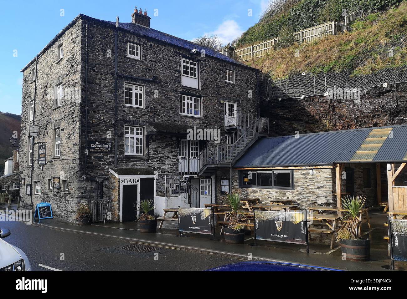 27 January 2026, Great Britain, Boscastle: The restaurant "The Cobweb ...