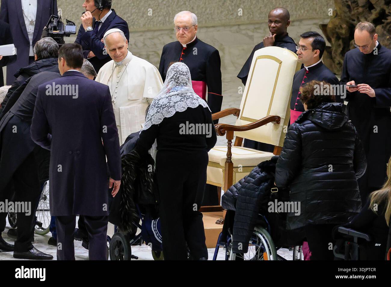 Vatican CIty, Vatican, 28 January, 2026. Pope Leo XIV greets the ...