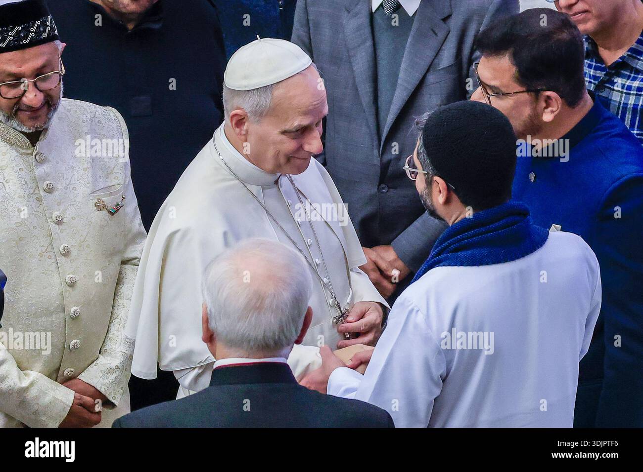Vatican CIty, Vatican, 28 January, 2026. Pope Leo XIV greets a group of ...