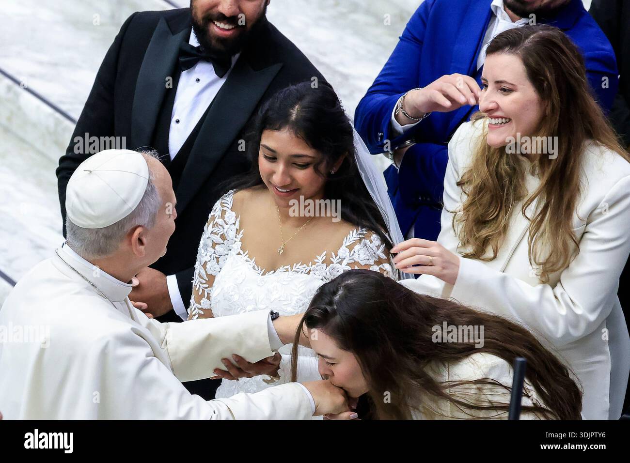 Vatican CIty, Vatican, 28 January, 2026. Pope Leo XIV greets married ...