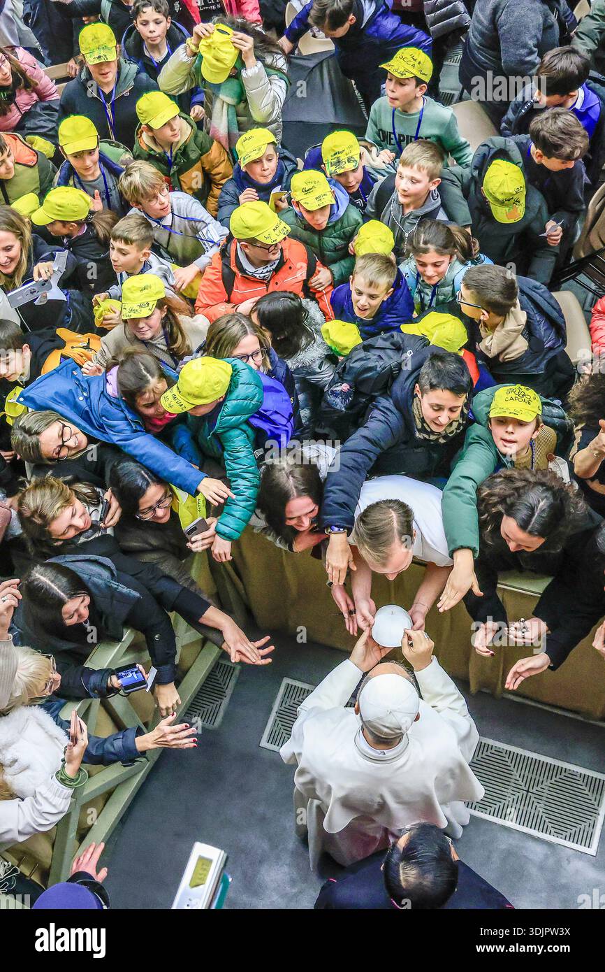 Vatican CIty, Vatican, 28 January, 2026. Pope Leo XIV greets the ...