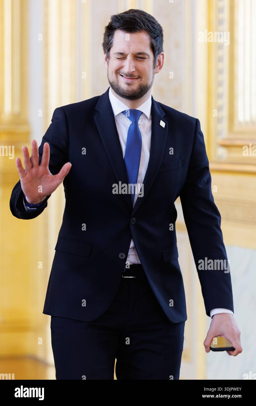 Walloon Minister President Adrien Dolimont pictured prior to a New Year ...