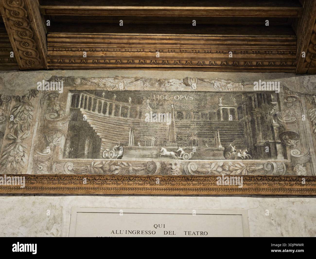 The Odeo Olimpico, an ornate chamber adjoining the Teatro Olimpico in ...