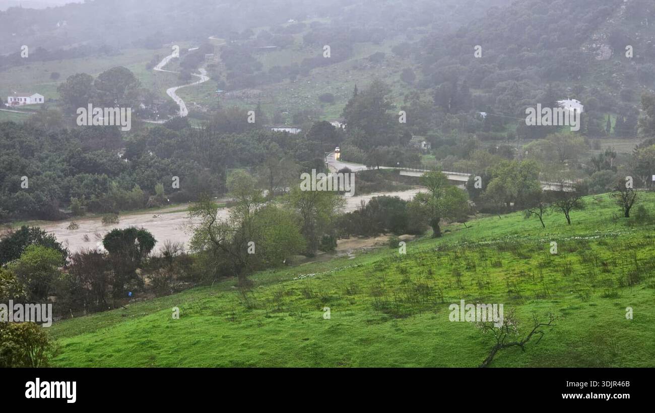 Image of the flooding of the river Hozgarganta as it passes through the ...